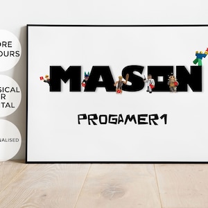 Personalised Roblox Print | Gamer Tag | Home Decor | Gift for Him or ...
