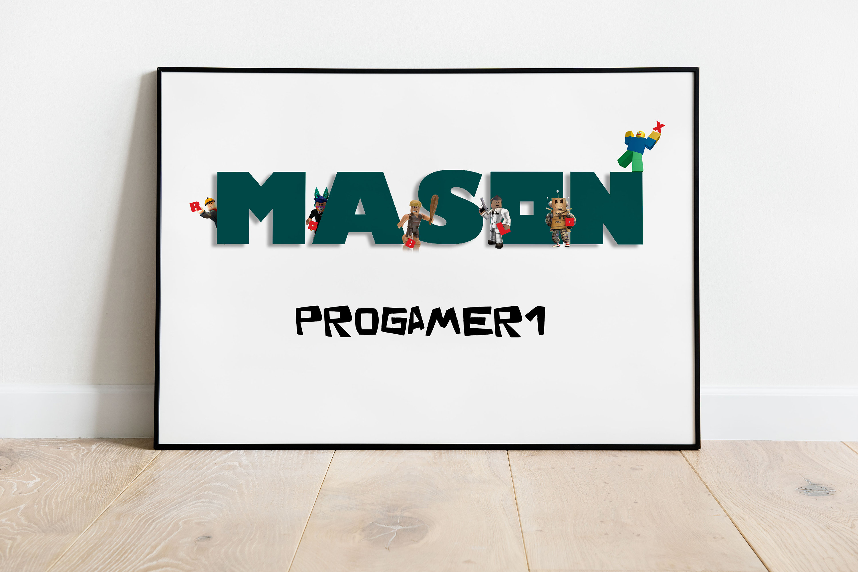 Personalised Roblox Print | Gamer Tag | Home Decor | Gift for Him or ...