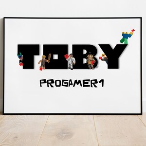 Personalised Roblox Print | Gamer Tag | Home Decor | Gift for Him or ...