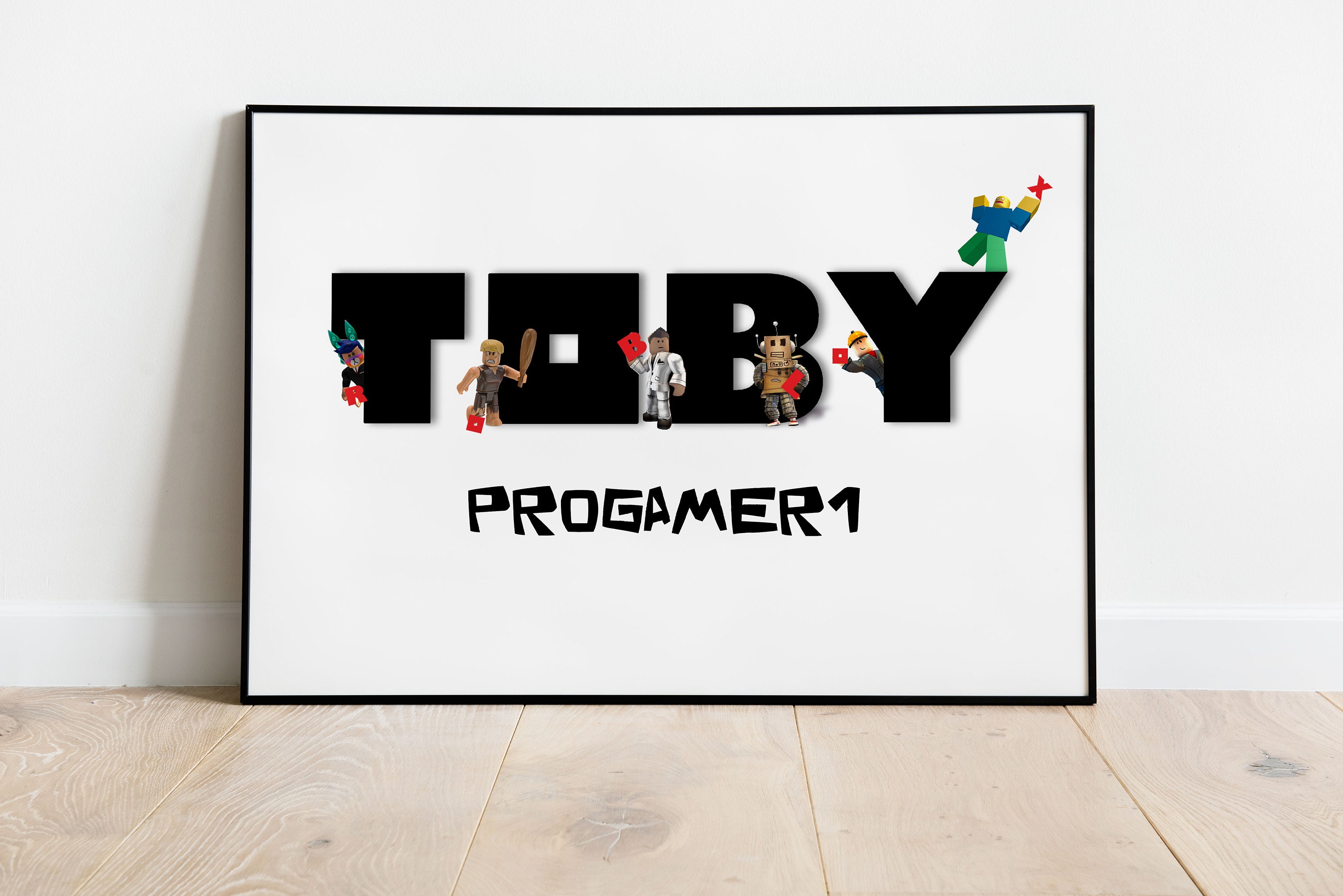 Personalised Roblox Print | Gamer Tag | Home Decor | Gift for Him or ...