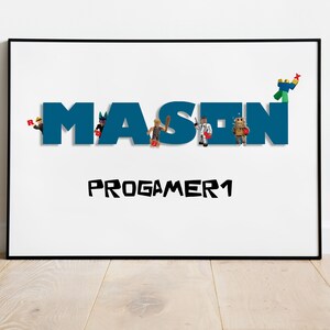 Personalised Roblox Print | Gamer Tag | Home Decor | Gift for Him or ...