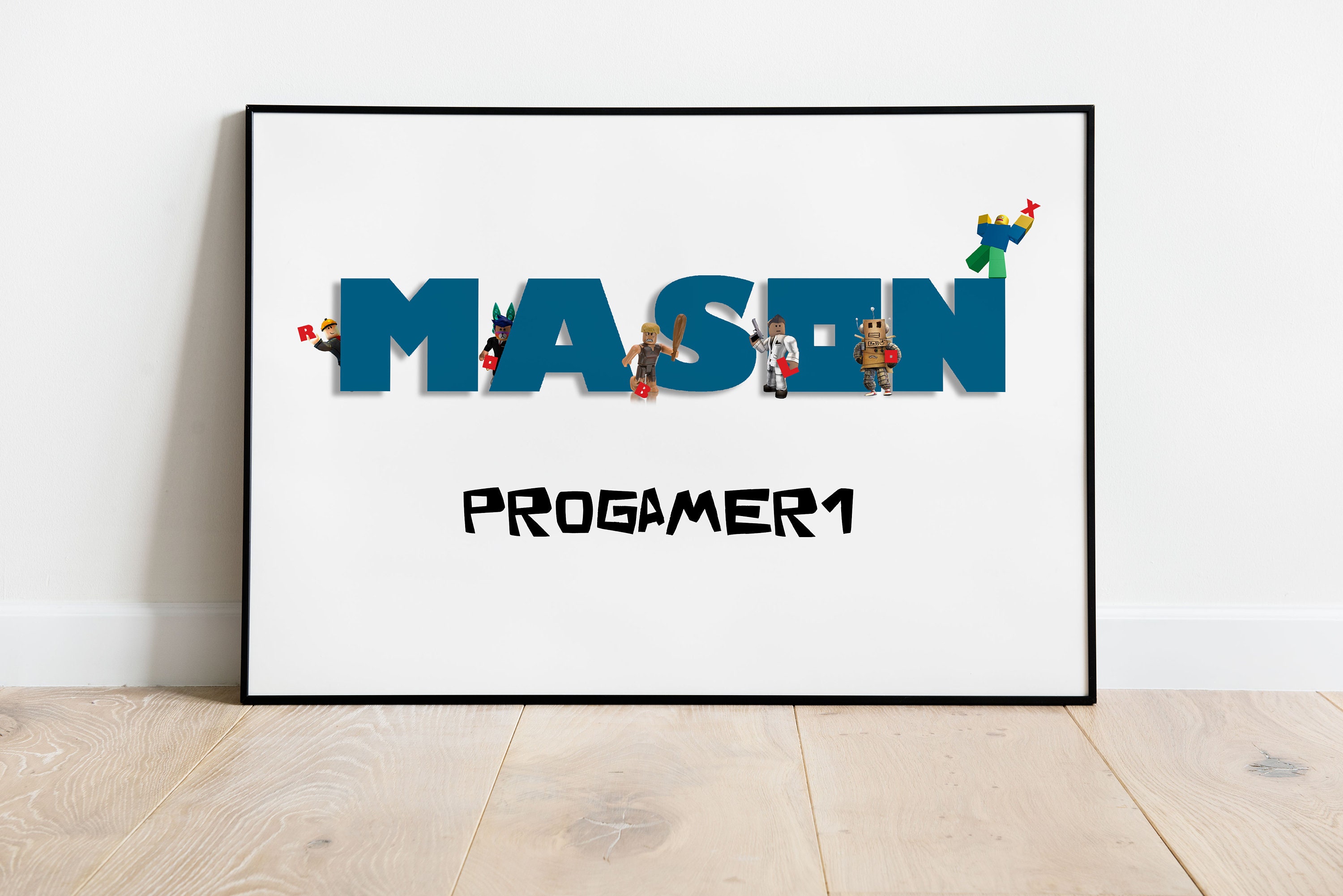 Personalised Roblox Print | Gamer Tag | Home Decor | Gift for Him or ...