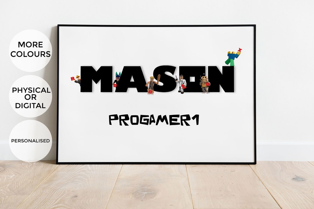 Personalised Roblox Print | Gamer Tag | Home Decor | Gift for Him or ...
