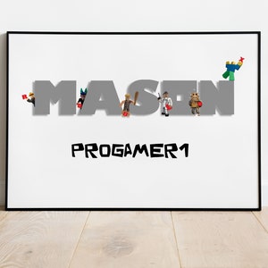 Personalised Roblox Print | Gamer Tag | Home Decor | Gift for Him or ...