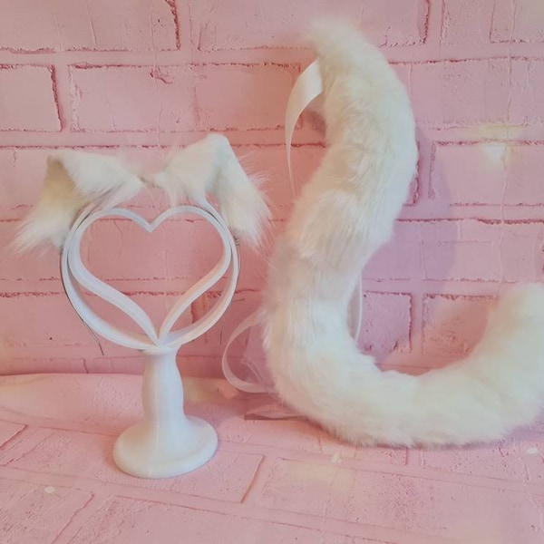 White Cat Ear Tail - Etsy