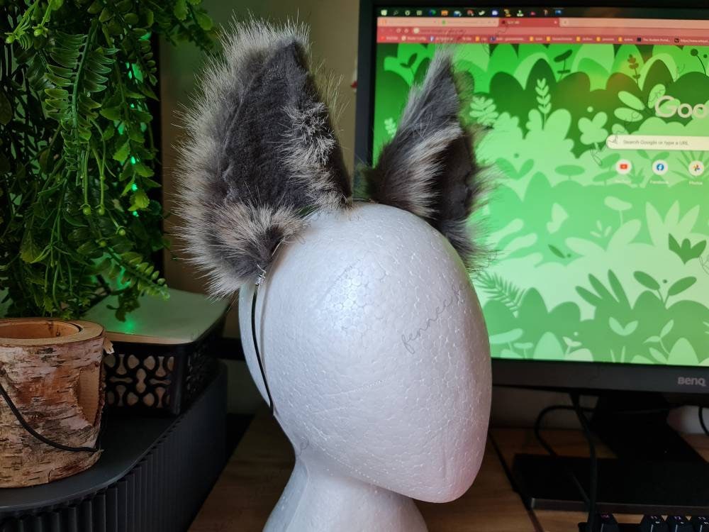 Realistic Dark Grey Wolf Ears | Etsy