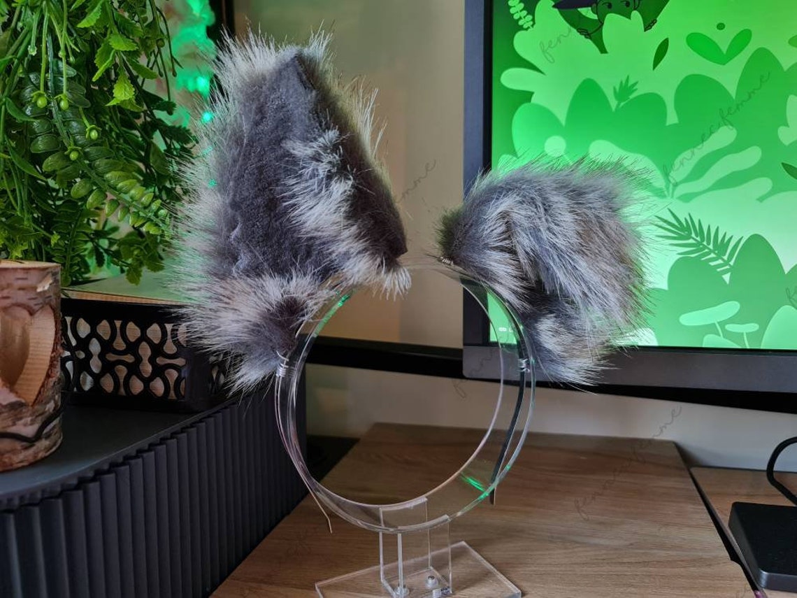 Realistic Dark Grey Wolf Ears | Etsy