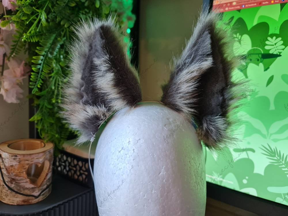 Realistic Dark Grey Wolf Ears | Etsy