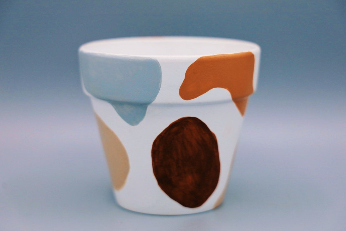 Minimal Desert Pot | Cactus Art Plant Pot | Hand-painted Planter ...