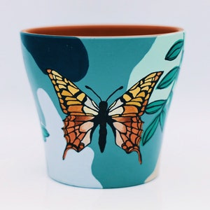 Butterfly Garden Pot | Hand Painted Plant Pot | Indoor Outdoor Planter ...
