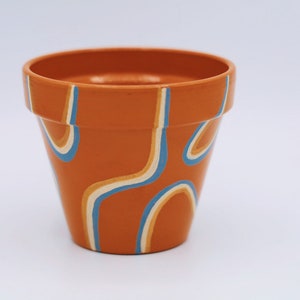 Earthy Minimalistic Pot | Indoor Outdoor Planter | Hand Painted | Small ...