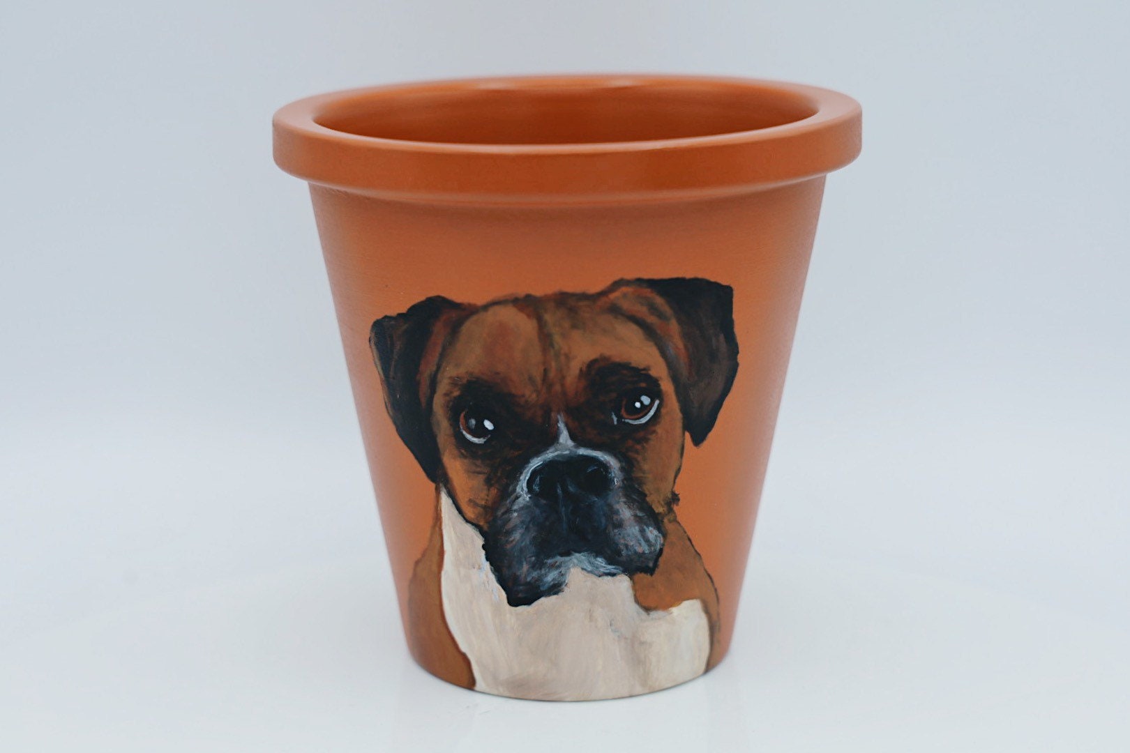 Boxer Portrait Plant Pot Hand Painted Dog Plant Pot 5 in | Etsy