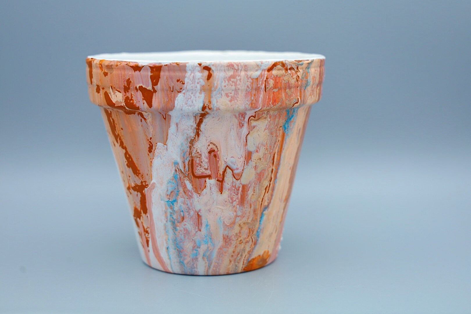 Arizona Clay Plant Pot Fluid Art Hand Painted Flower Pot | Etsy