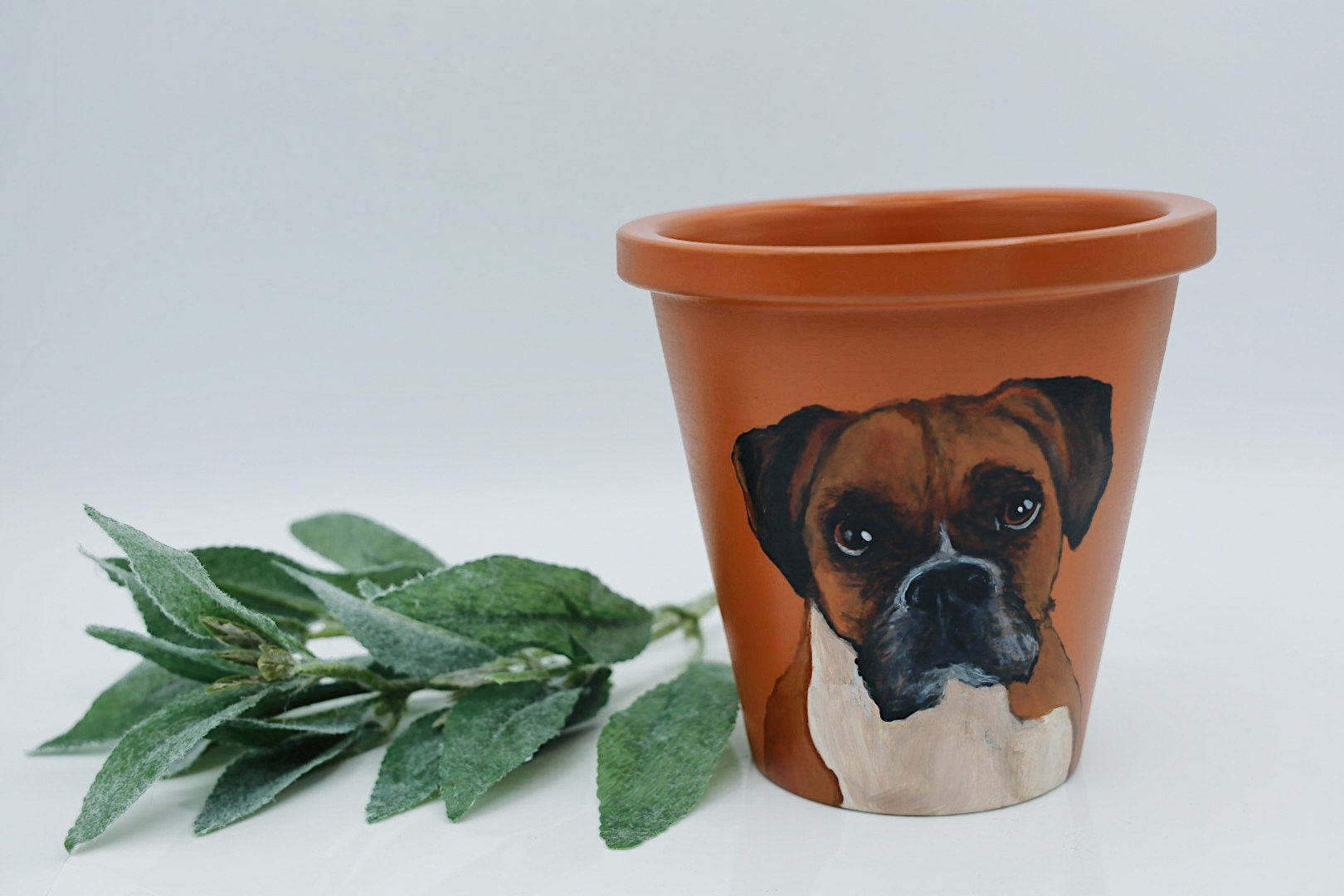 Boxer Portrait Plant Pot Hand Painted Dog Plant Pot 5 in | Etsy