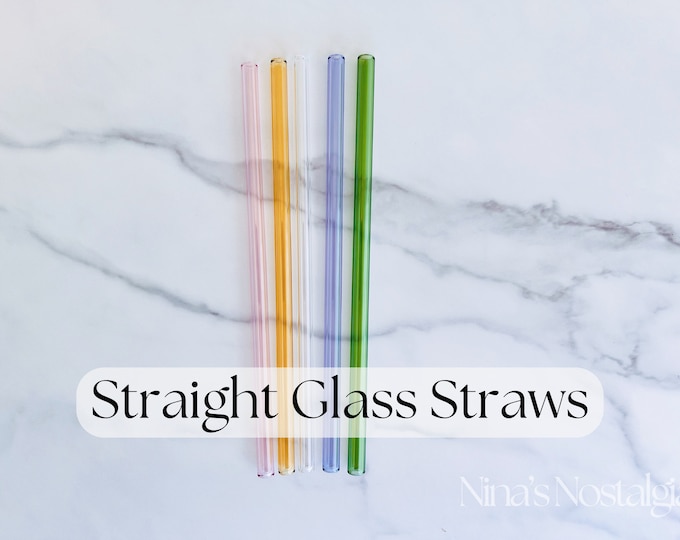Straight Glass Straw | Glass Straw for 16oz Glass Can Cup | Glass Straw ...