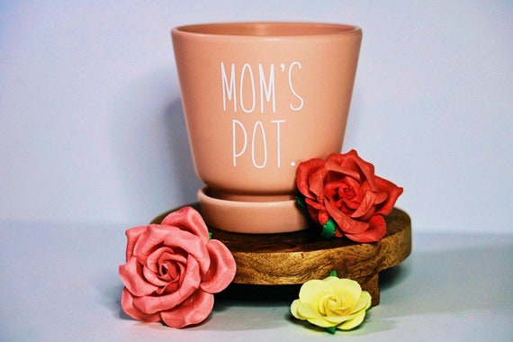 Moms Pot Mothers Day Gift Minimalistic Ceramic Pot | Etsy