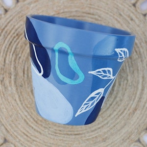 Indigo Shapes Plant Pot | Indoor Outdoor Abstract Planter | Hand ...