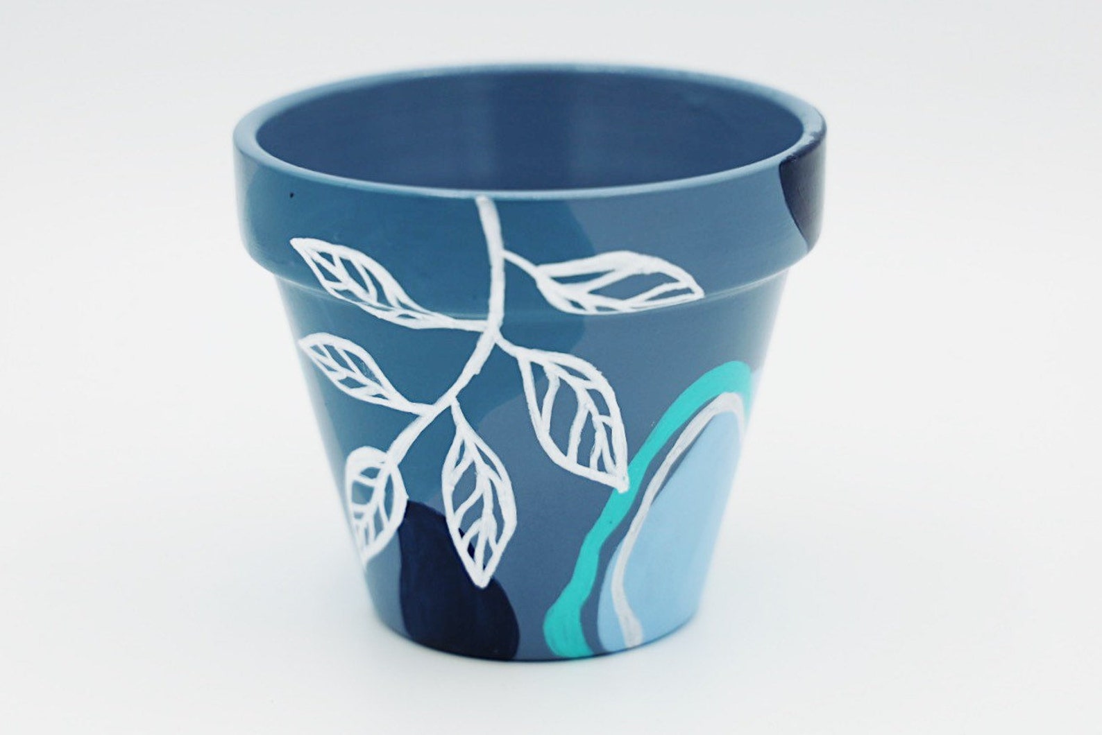 Indigo Shapes Plant Pot | Indoor Outdoor Abstract Planter | Hand ...