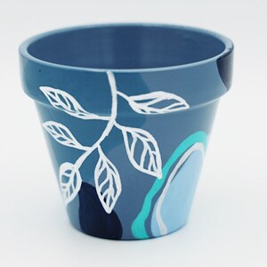 Indigo Shapes Plant Pot | Indoor Outdoor Abstract Planter | Hand ...
