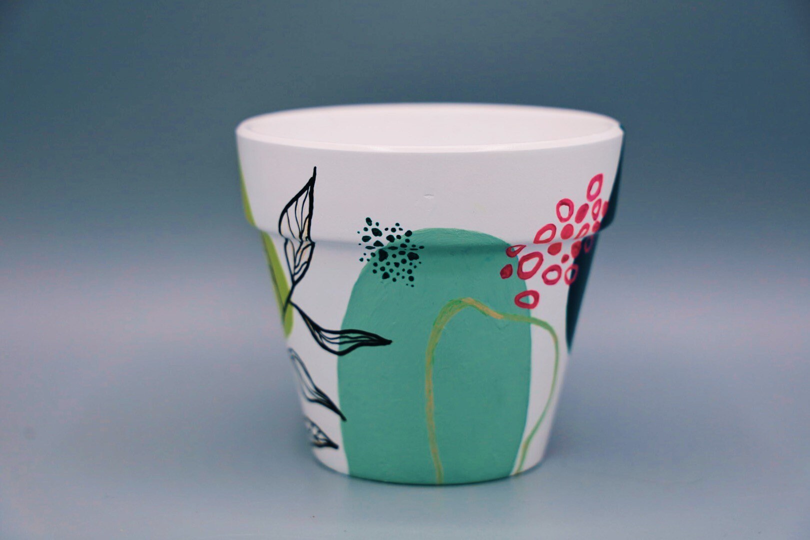 Pop Color Botanicals Pot Leaf Line Art Plant Pot Geometric - Etsy