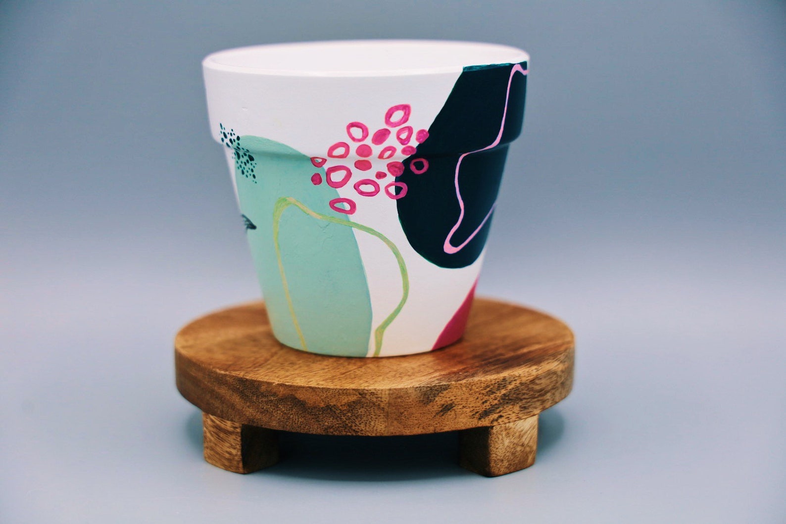 Pop Color Botanicals Pot Leaf Line Art Plant Pot Geometric - Etsy