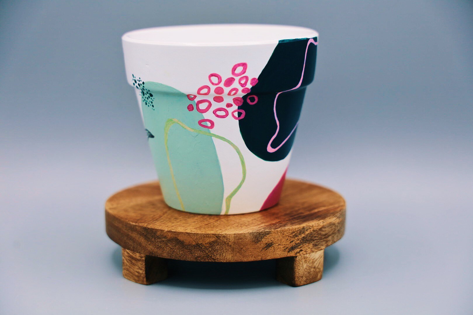 Pop Color Botanicals Pot Leaf Line Art Plant Pot Geometric - Etsy