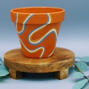 Earthy Minimalistic Pot | Indoor Outdoor Planter | Hand Painted | Small ...