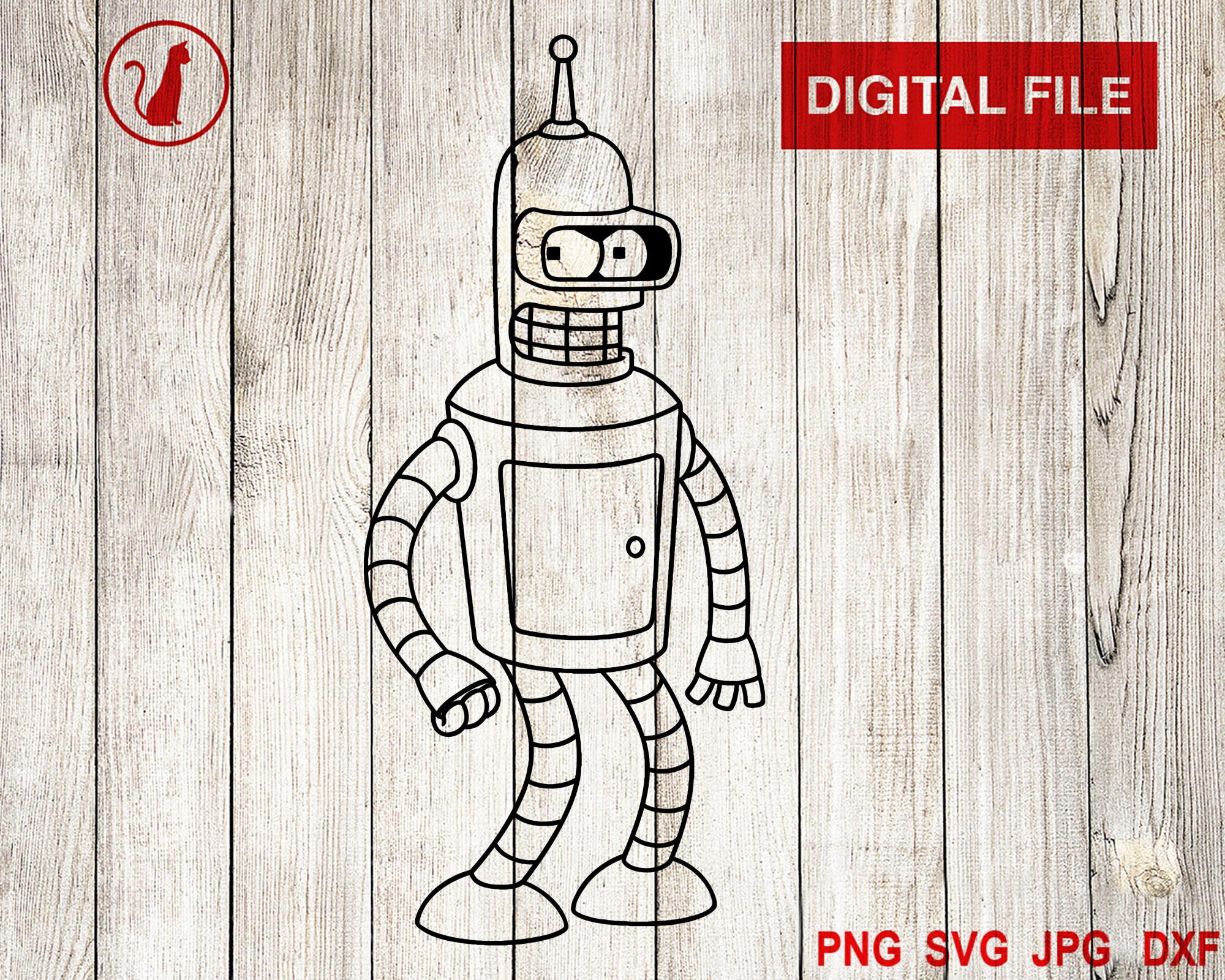 Bender svg Futurama svg Bender Cut File Futurama Cut File | Etsy