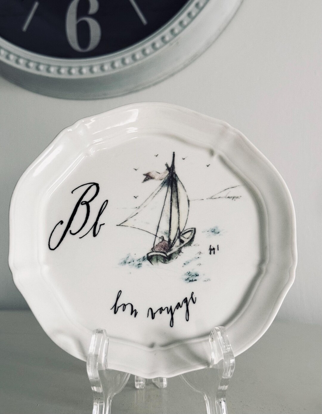 Linea Carta by Dina Pyari, Letter B Plate, Bon Voyage, by Anthropologie ...
