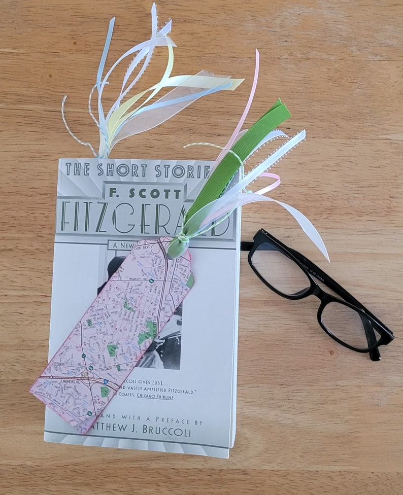 Travel Map Bookmarks Handmade Paper Bookmarks With Ribbon Set of 2 - Etsy
