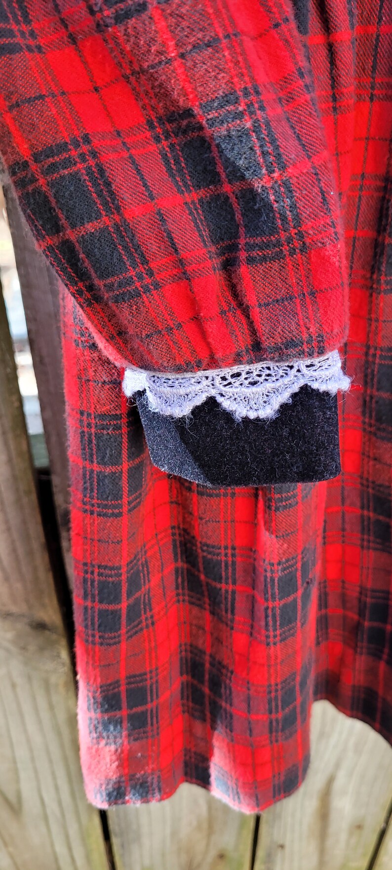 Vintage Girls' Christmas Dress, Red Black Plaid Cotton, Size 6 - Etsy