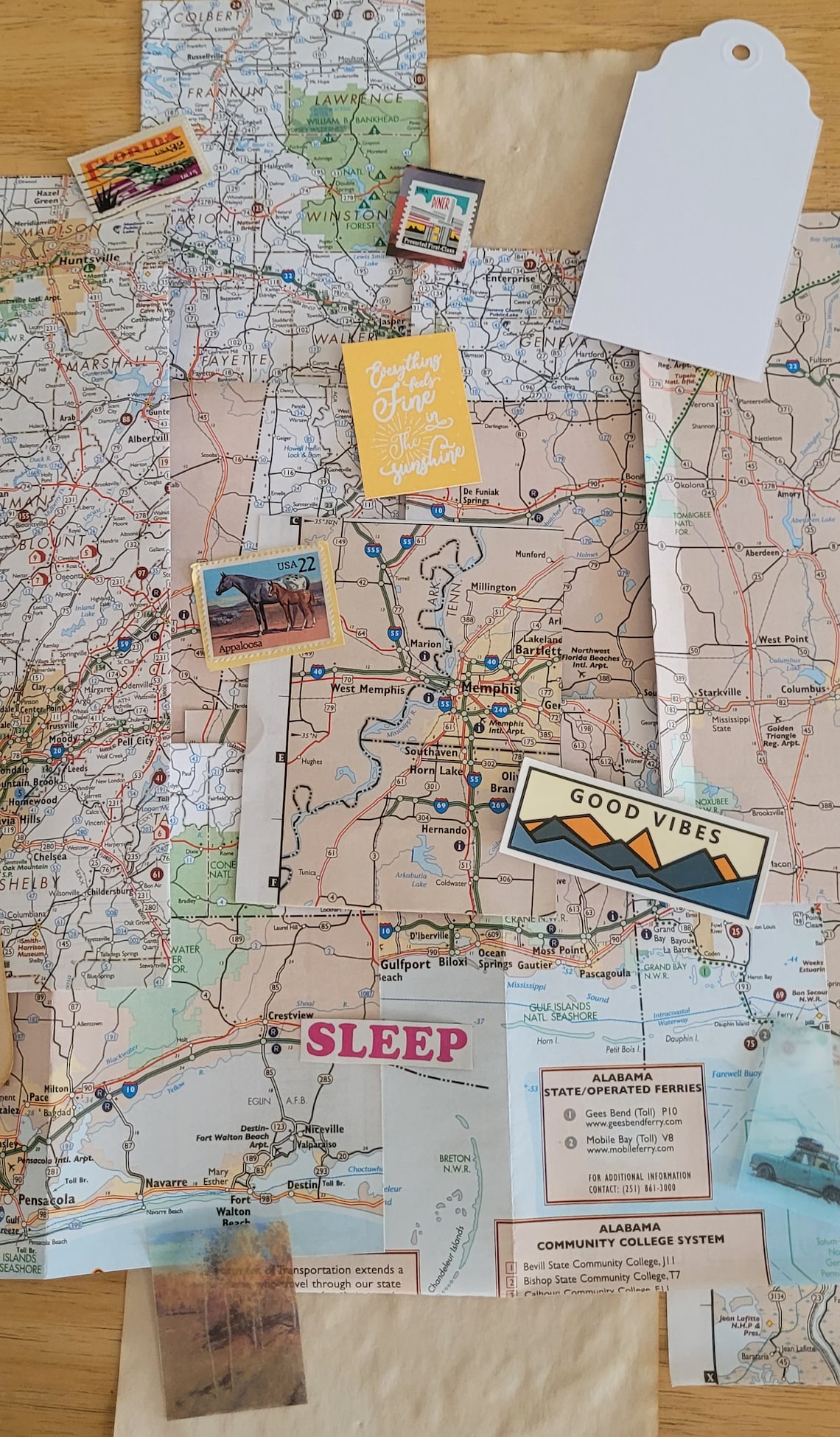 Travel Junk Journal Kit 30 Pieces Map Junk Journal Map Mixed Media Map ...