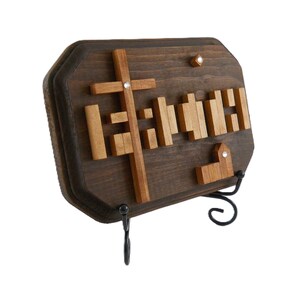 Faith Sign, Handmade Wooden Decorative Accent, Gift, 5" X 7" Clipped ...