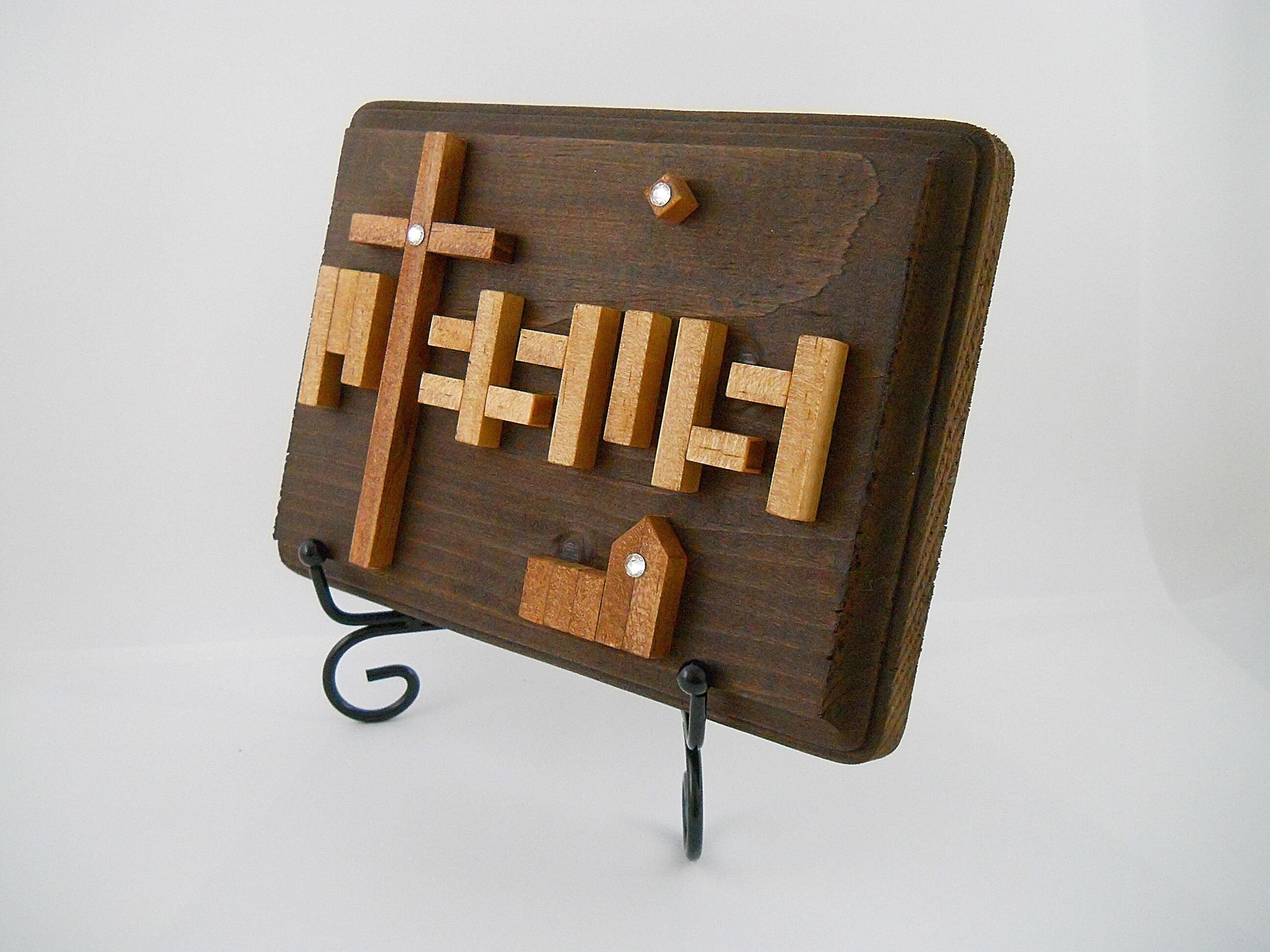 Jesus Sign, Handmade Wooden Decorative Accent, Gift, 5 X 7 Rectangular ...