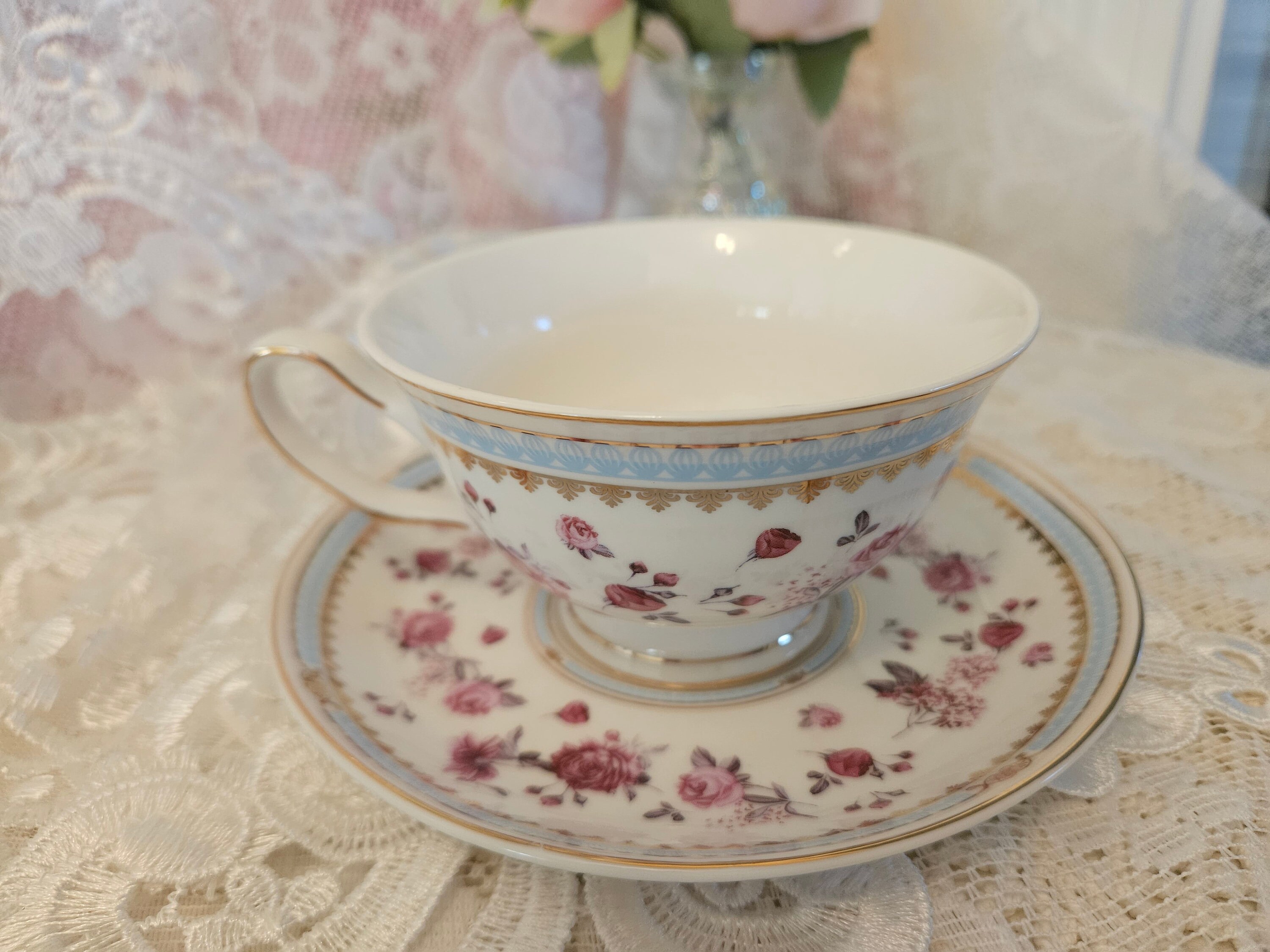 Gracie Bone China Teacup & Saucer - Etsy