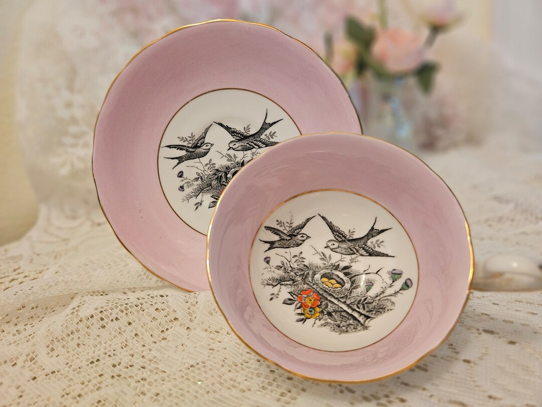 Vintage Teacup and Saucer 'victoria' Bird Pattern. - Etsy
