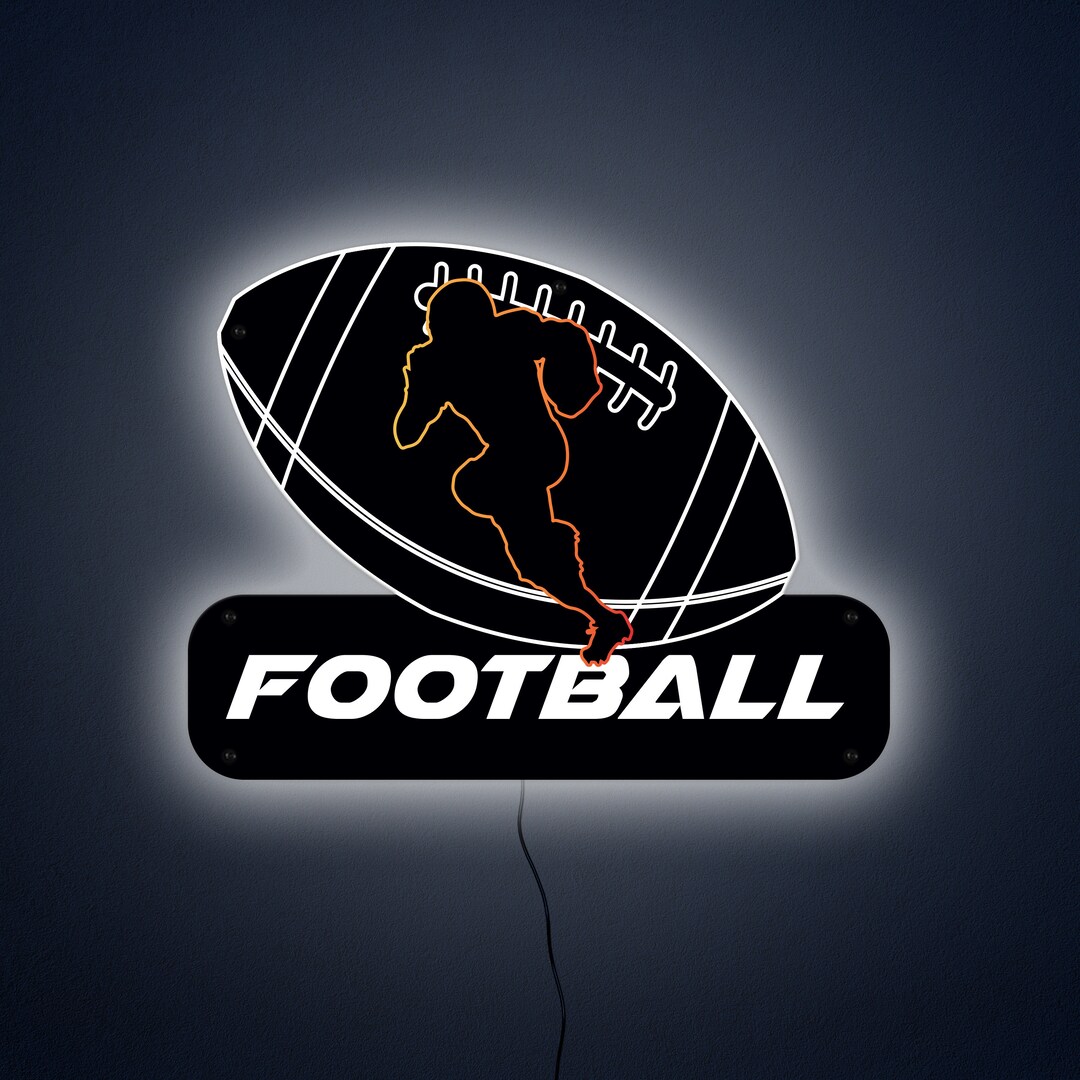 Football Light up Sign, Night Light, Wall Art, LED Sign, Home Decor ...