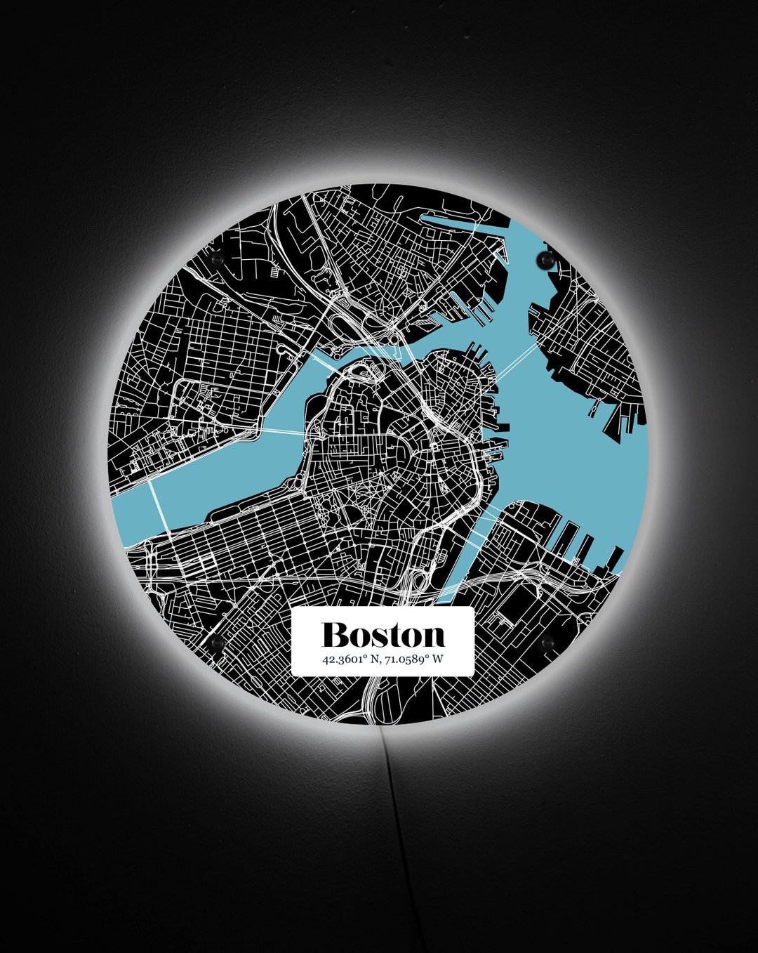 Boston Map Sign, Light up Sign, Neon Like, LED Sign, Wall Décor, Night ...