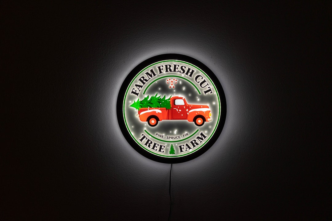 Tree Farm Light up Sign, Holiday Season, Neon Like, LED Sign, Gift ...