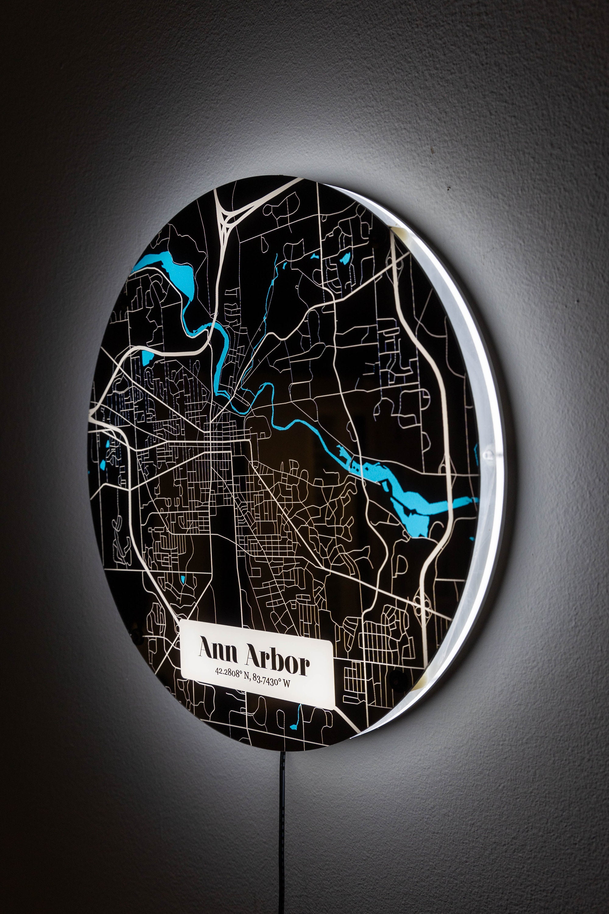 Ann Arbor Street Map LED Sign: Cityscape Wall Decor Night Light - Etsy