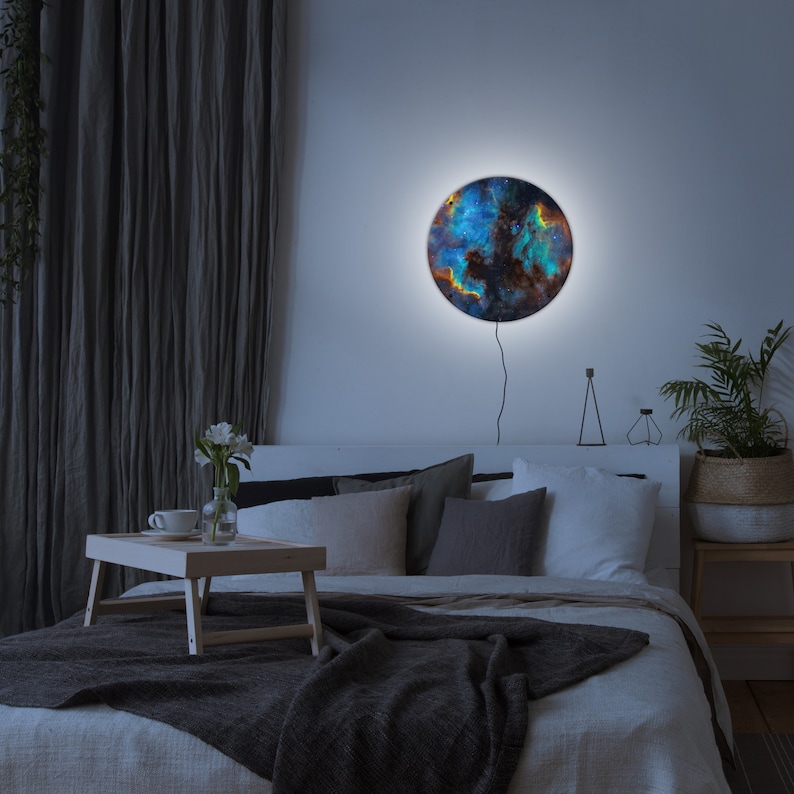 Galaxy LED Wall Art: Light-up Outer Space Sign - Etsy