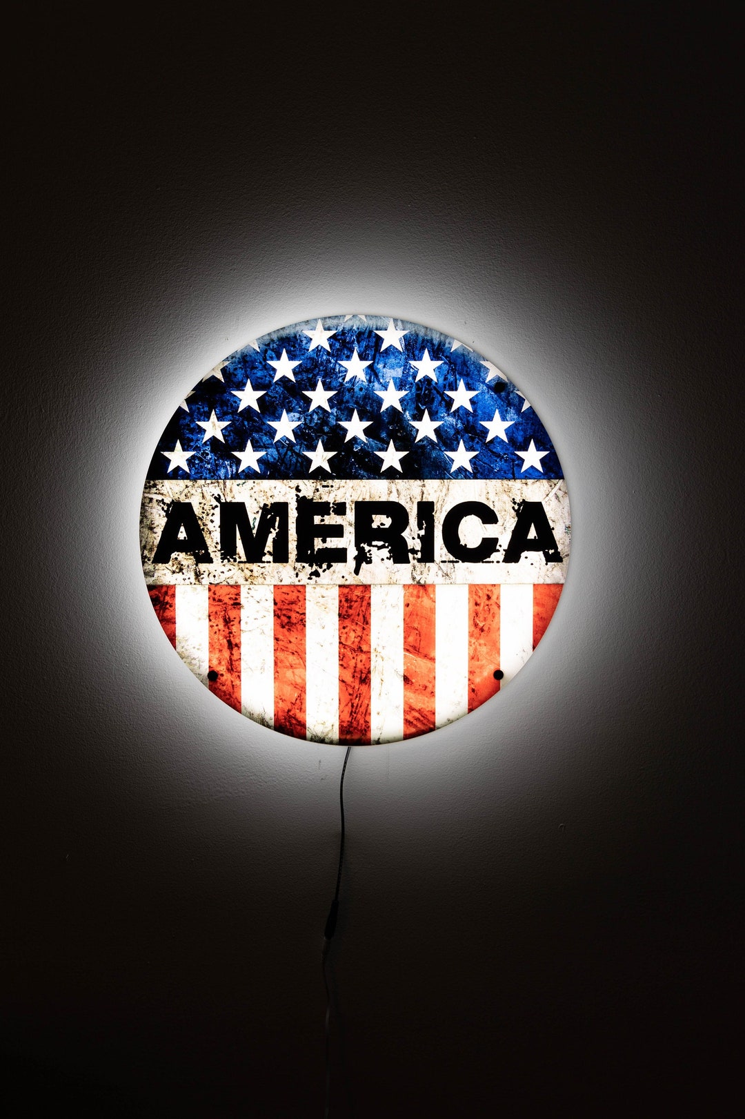 America Sign, Light up Sign, American Flag, Parotitic, Wall Décor ...