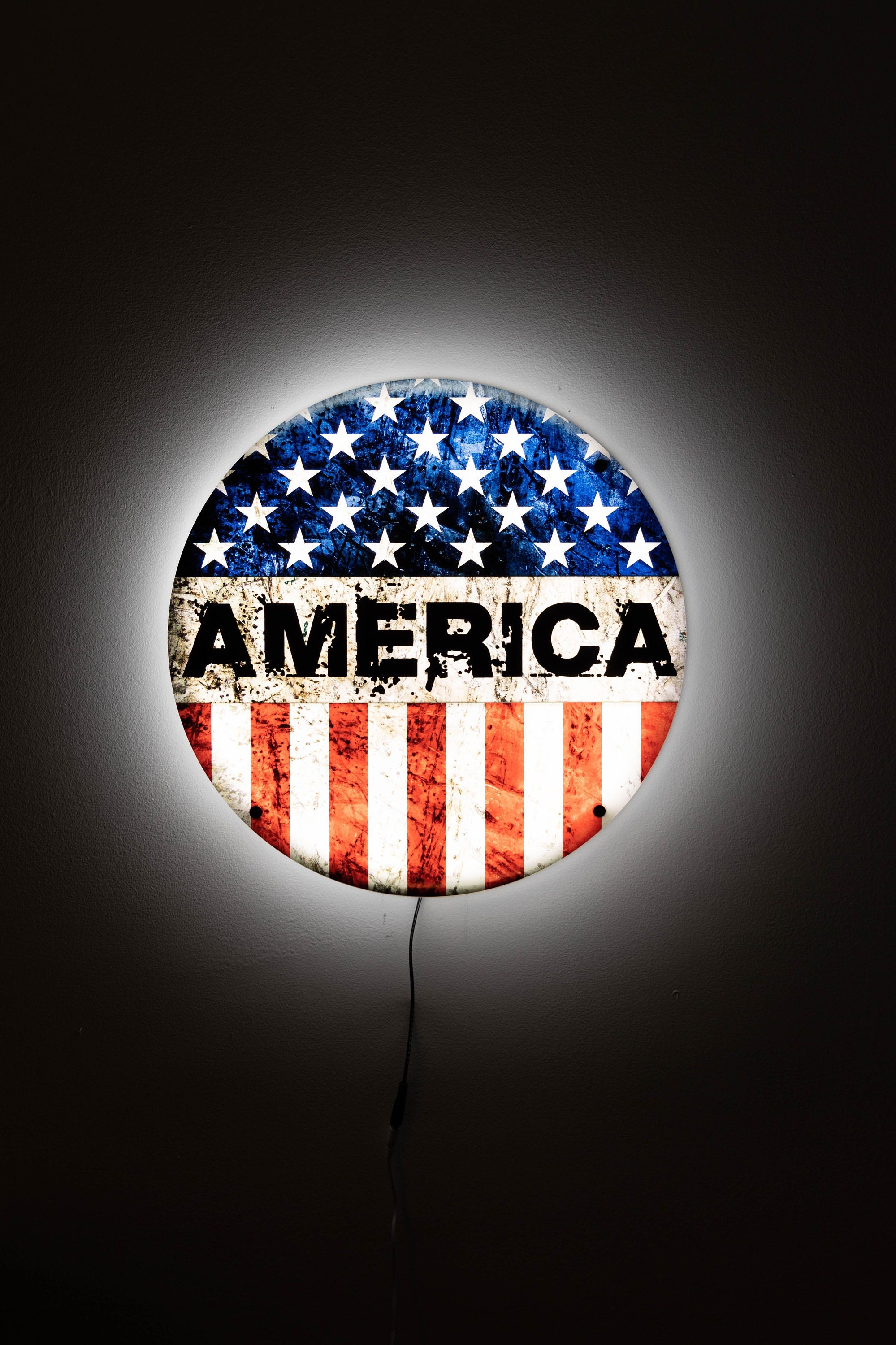 America Sign Light up Sign American Flag Parotitic Wall - Etsy