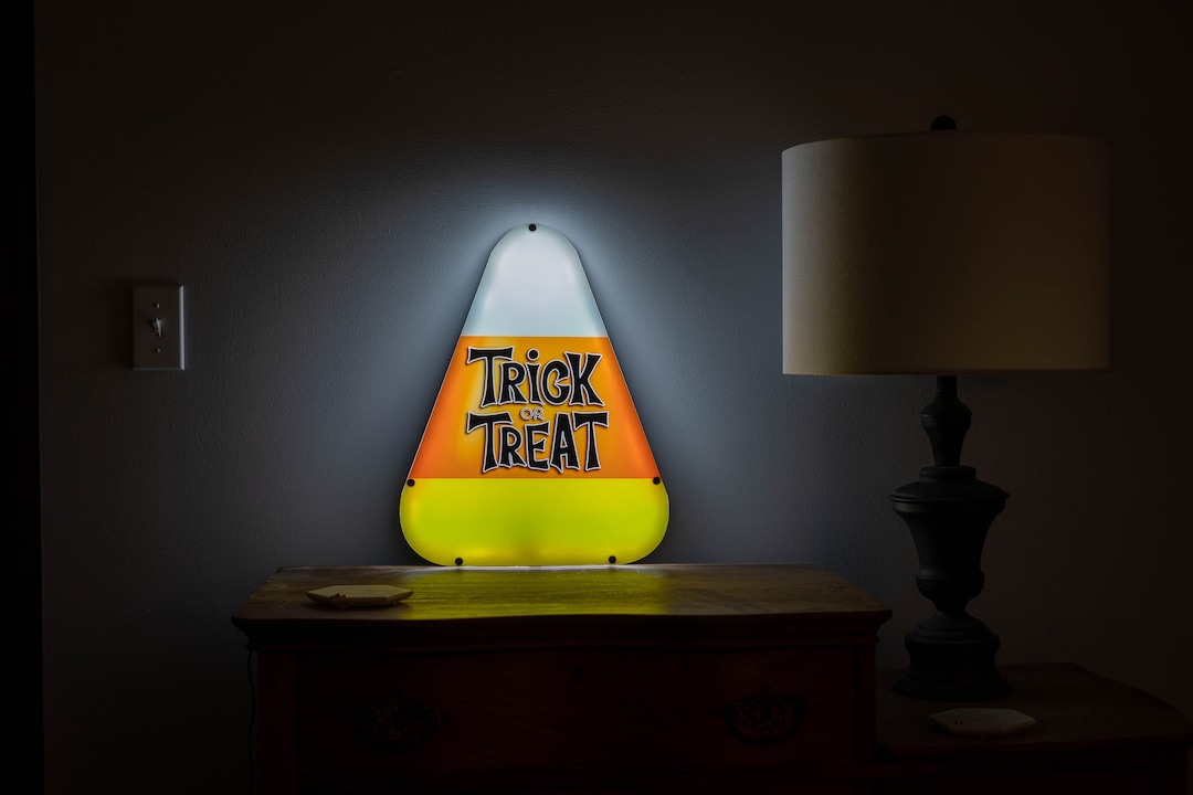 Candy Corn Sign, Light up Sign, Halloween Decor, Night Light, Spooky ...
