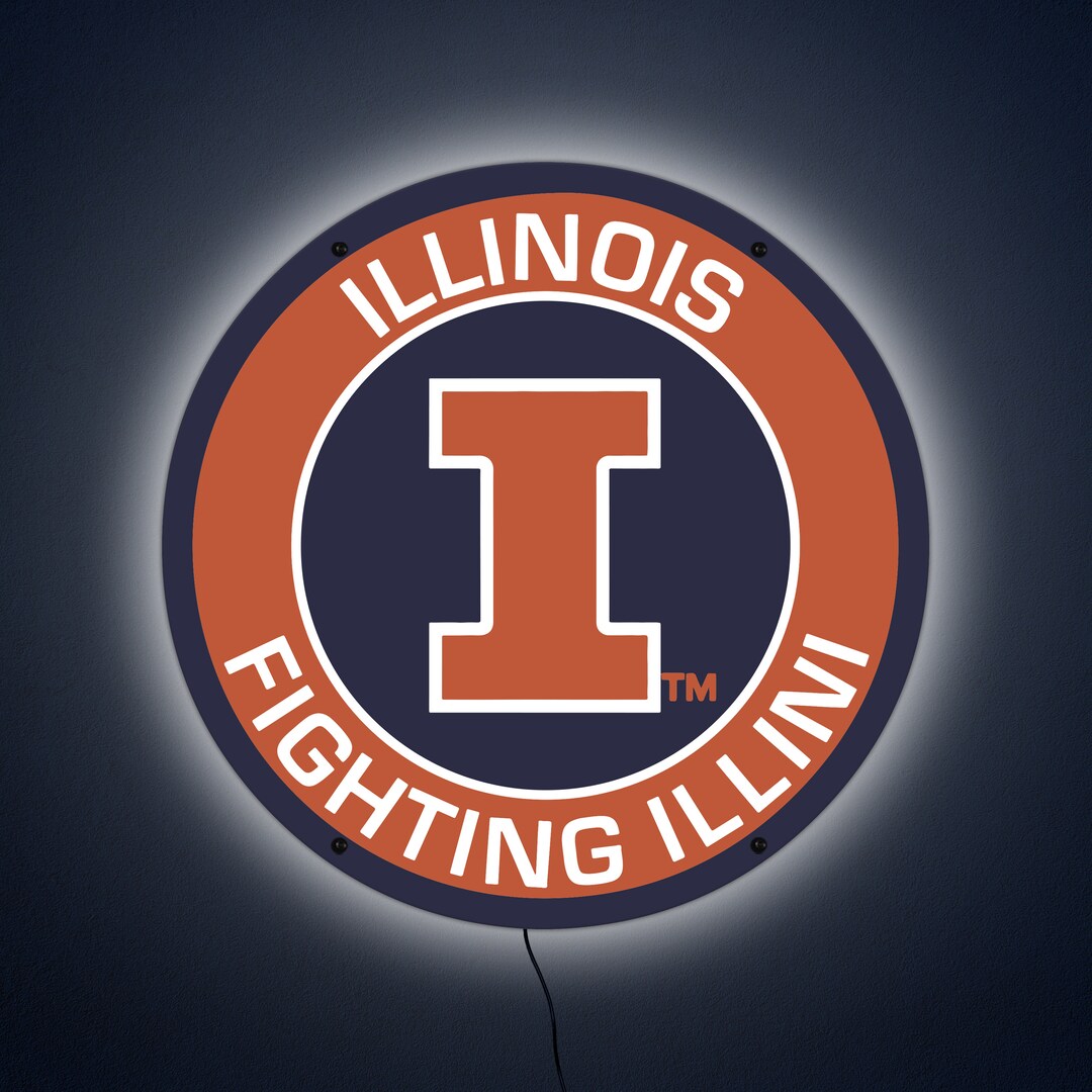 Illinois "fighting Illini" 17" Round - Etsy
