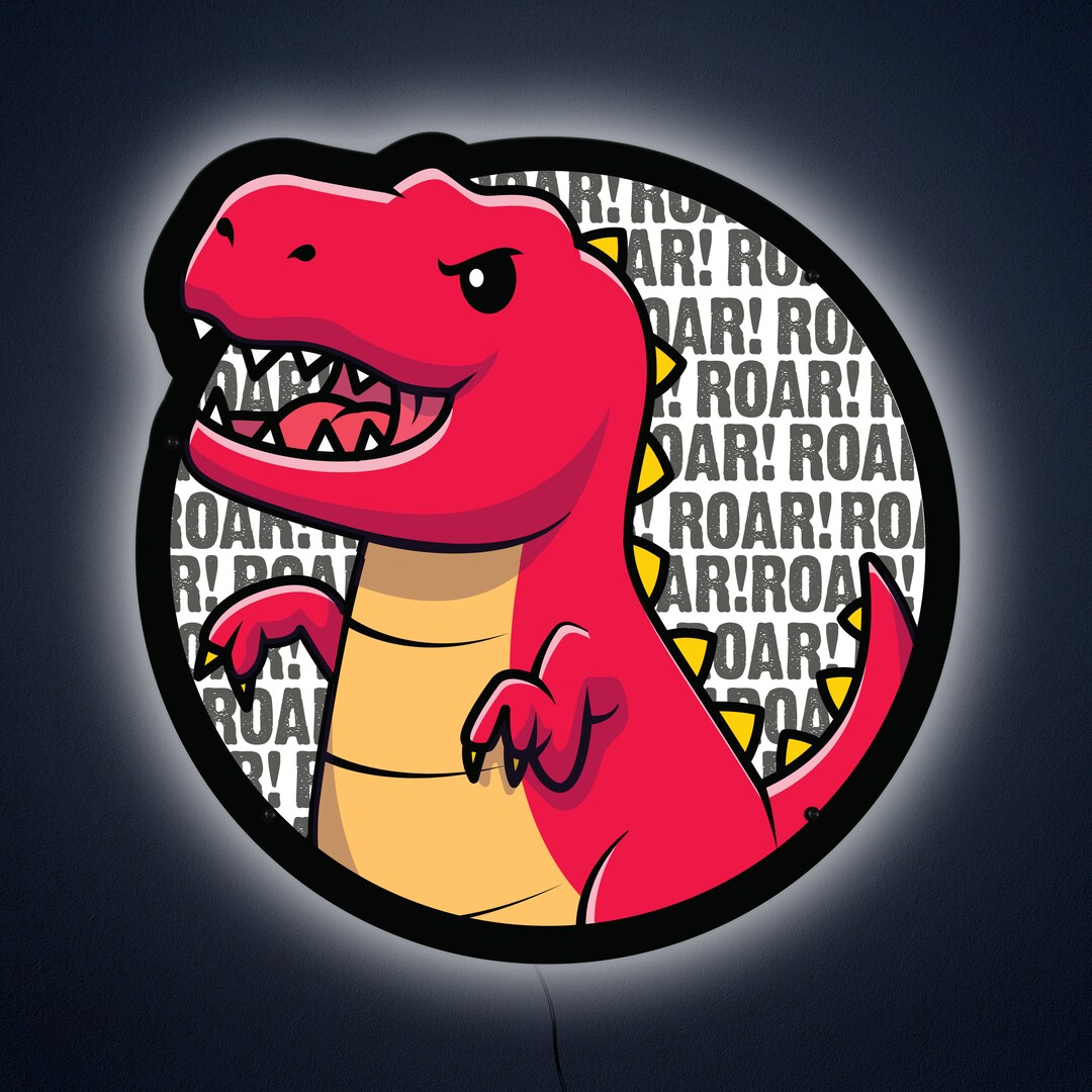 Dino Light up Sign, Night Light, Wall Art, LED Sign, Home Decor, Cool ...
