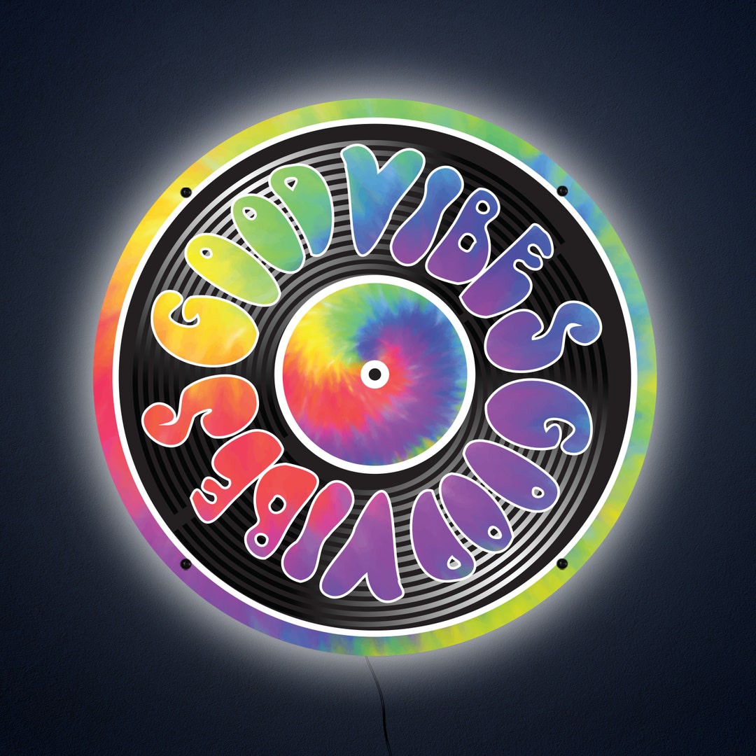 Good Vibes Record LED Sign, Wall Art, LED Sign, Home Decor, Gift ...