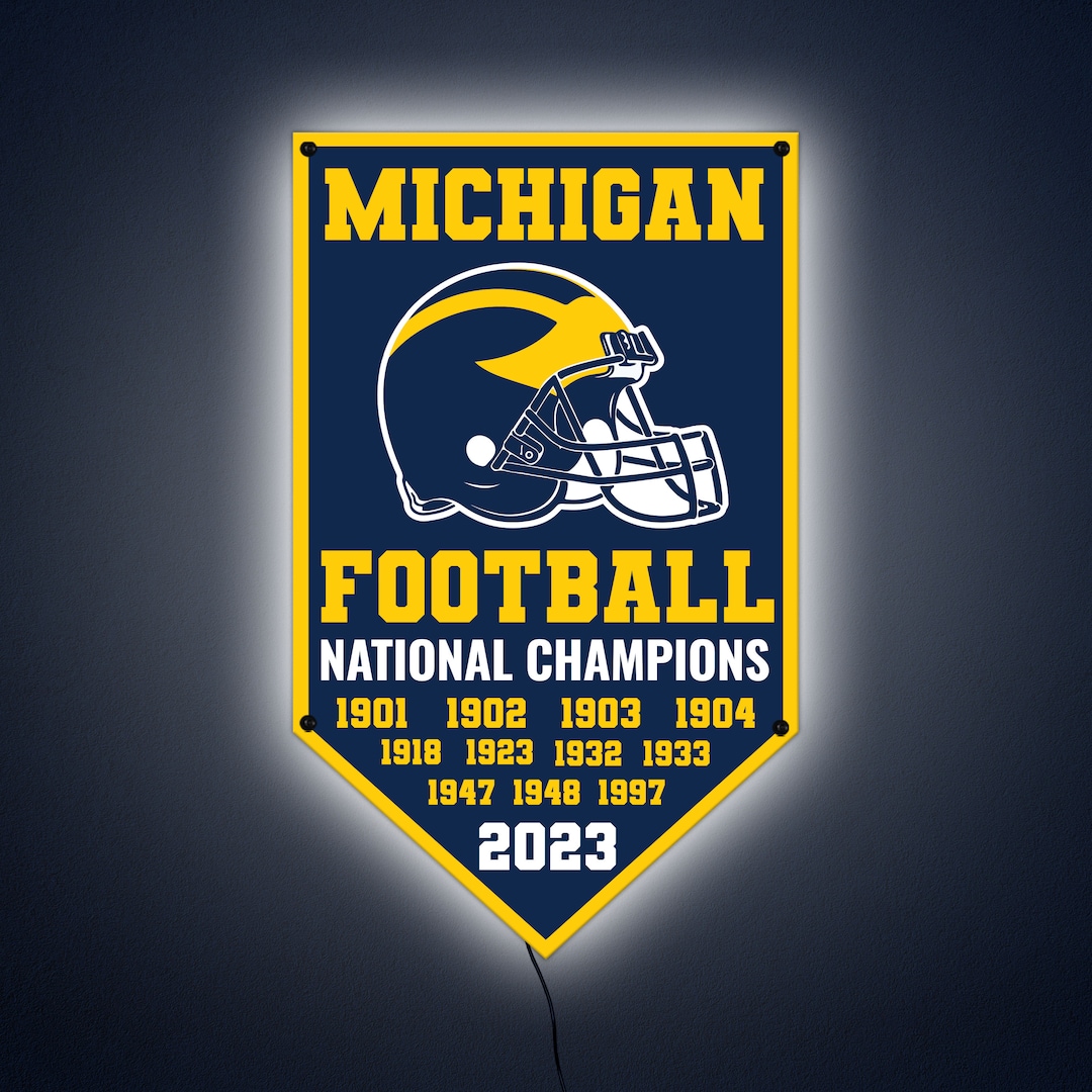 Michigan Wolverines LED Banner Sign: U of M Blue & Maize Wall Art - Etsy