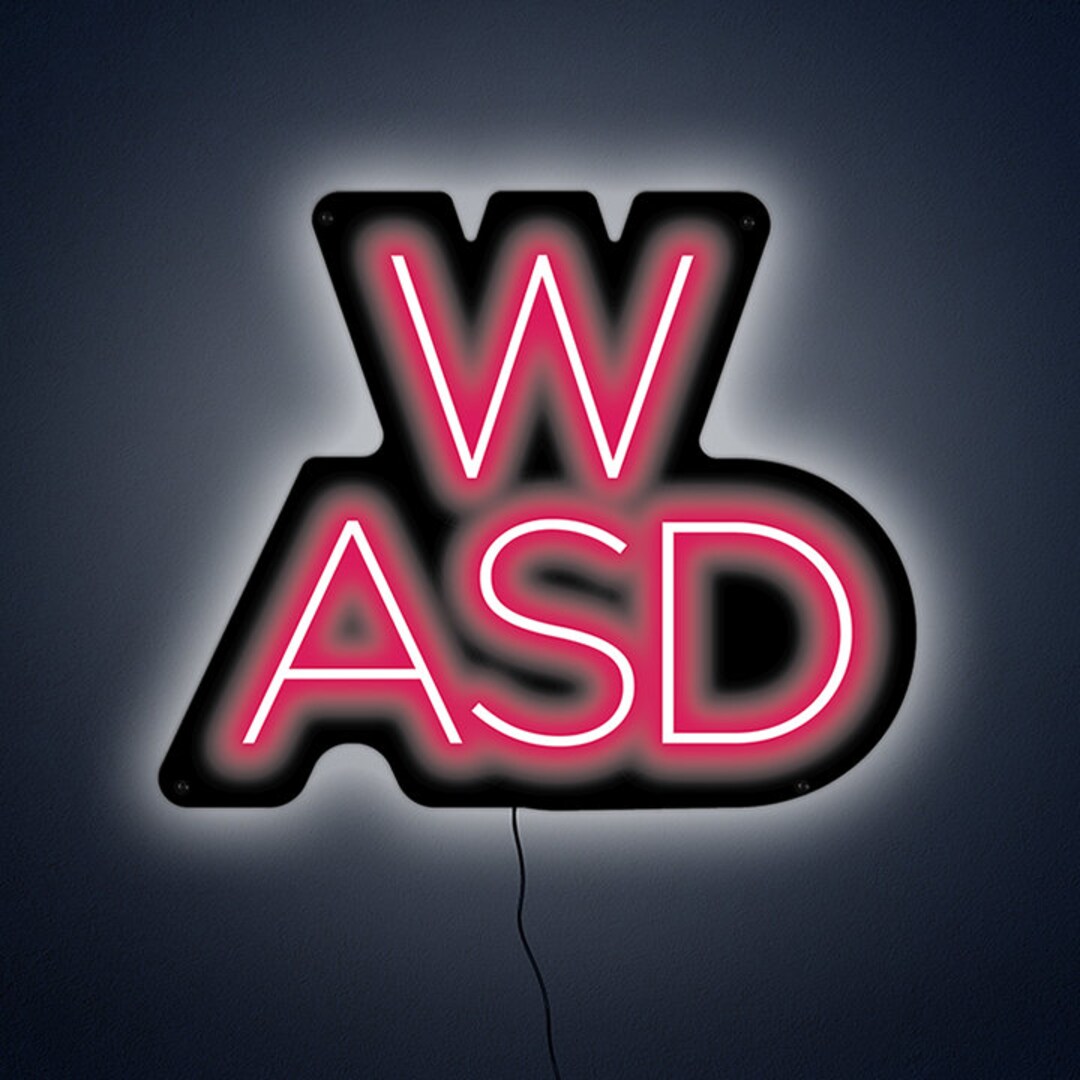 WASD Sign, Light up Sign, Man Cave Sign, Garage Sign, Night Light, LED ...