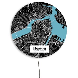 Boston Map Sign, Light up Sign, Neon Like, LED Sign, Wall Décor, Night ...